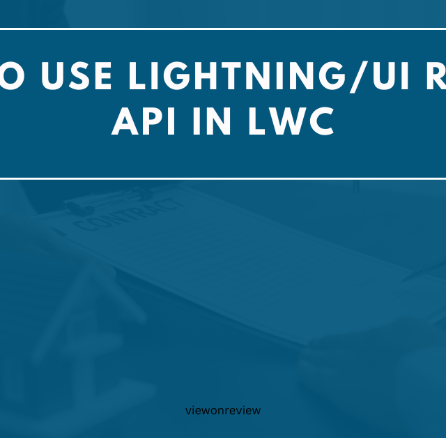 How to use lightning/uiRecordApi In LWC How to use lightning/uiRecordApi In LWC